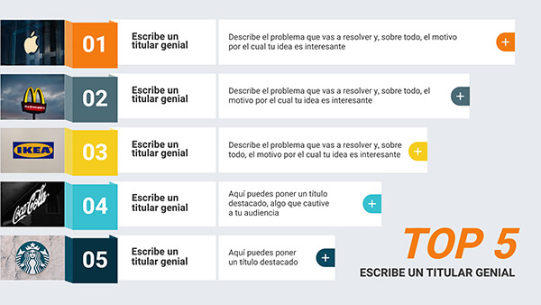 Ranking top 5 | Plantillas de Genially